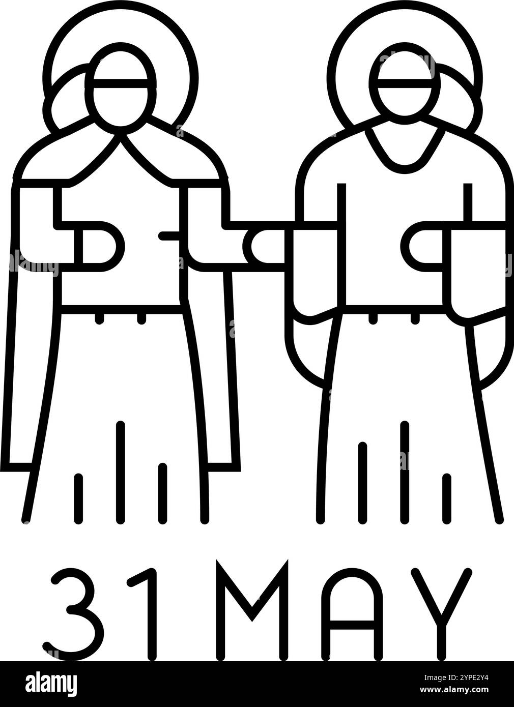 presentation of the virgin mary feast catholic line icon vector ...