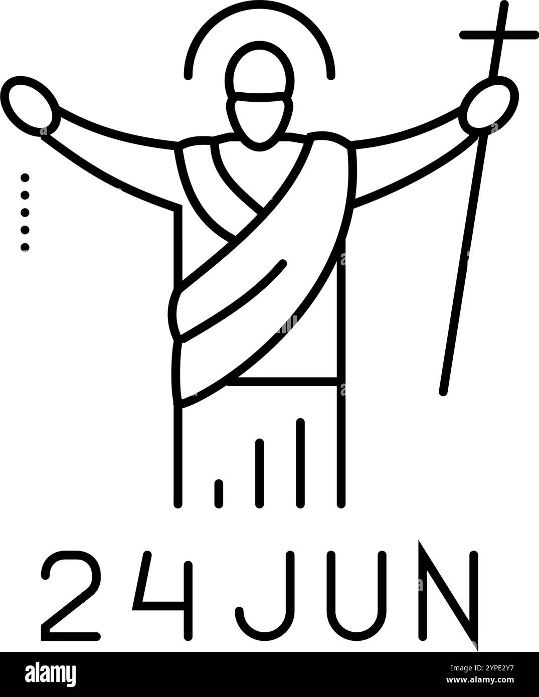 christ the king feast catholic holiday line icon vector illustration ...