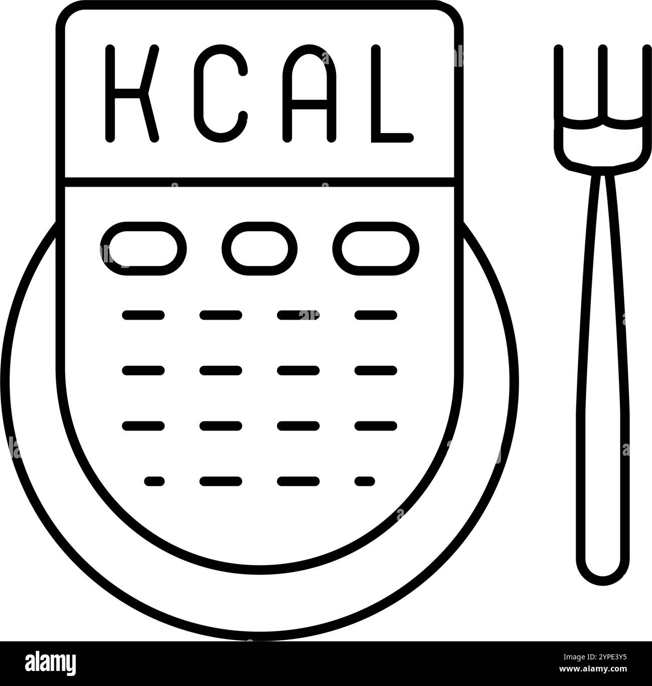 caloric intake obesity overweight line icon vector illustration Stock ...