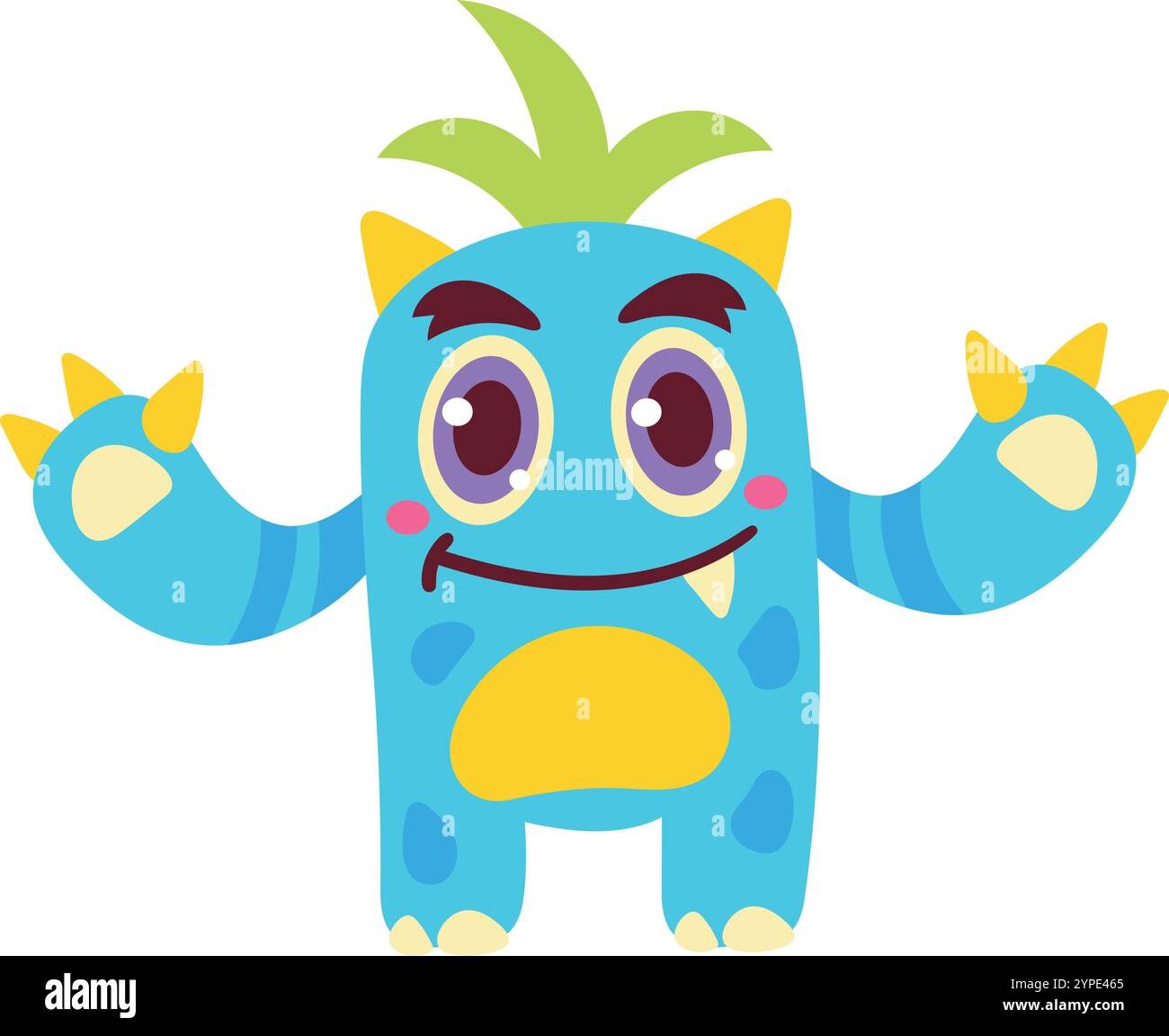 cute blue monster cartoon Stock Vector Image & Art - Alamy