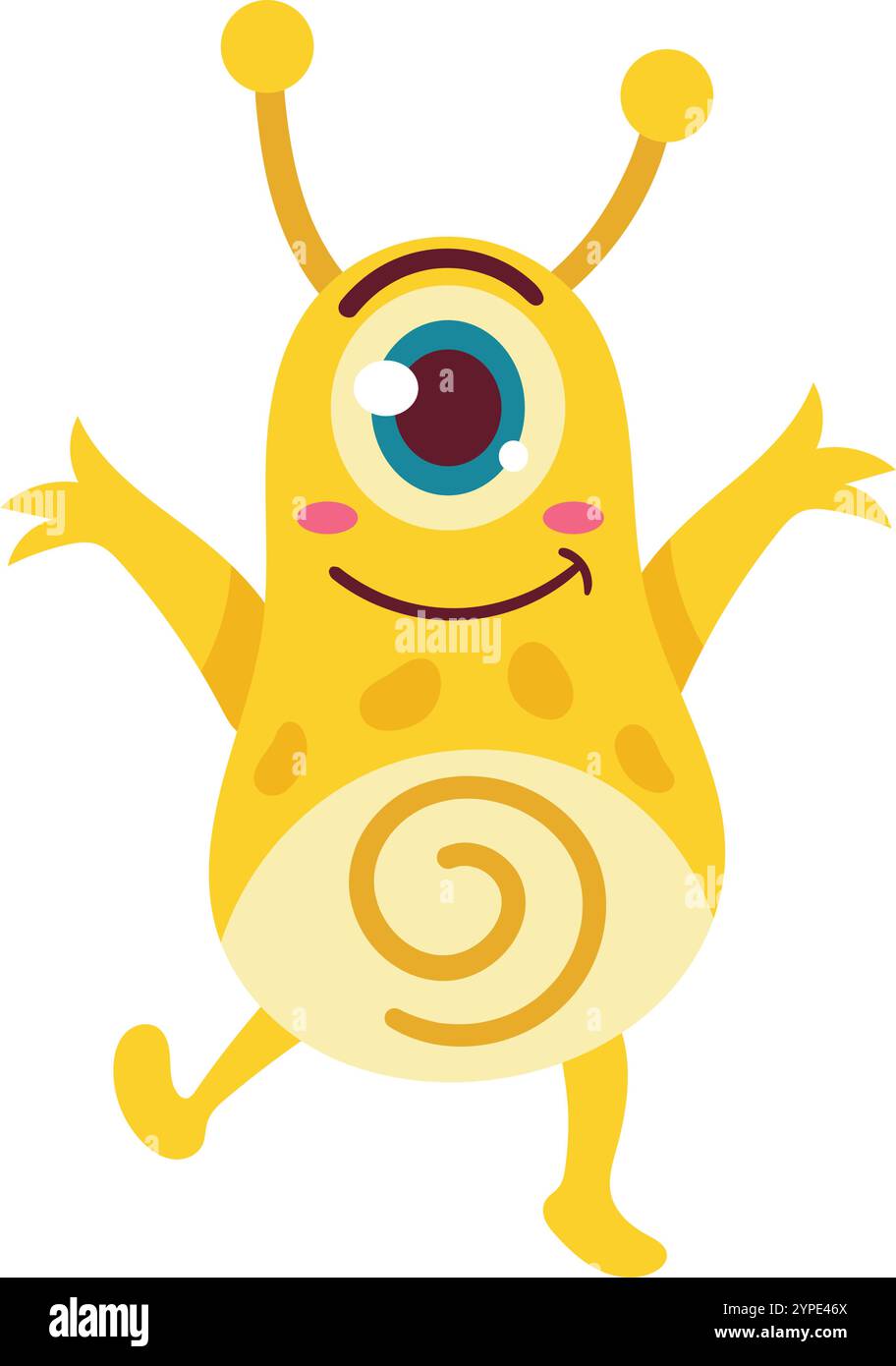 cute happy monster Stock Vector Image & Art - Alamy