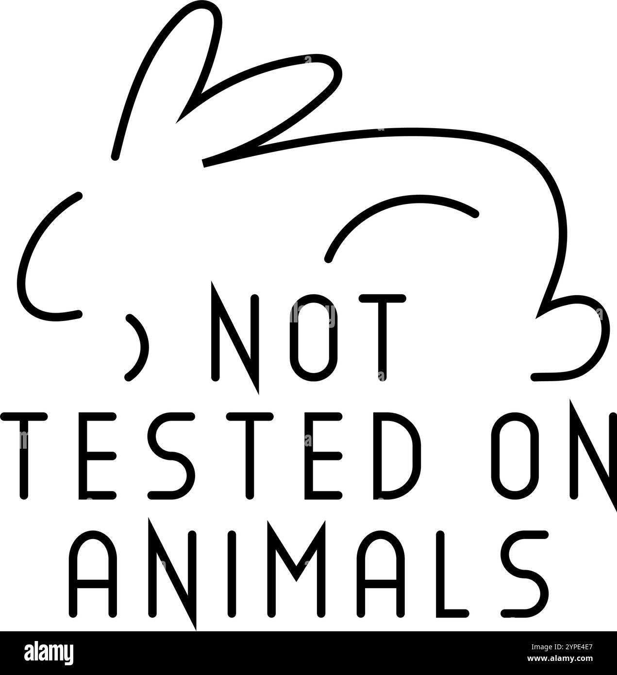 not tested on animals product label warning line icon vector ...