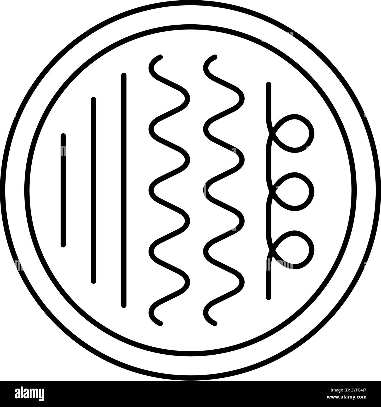 for all hair types product label caution line icon vector illustration ...