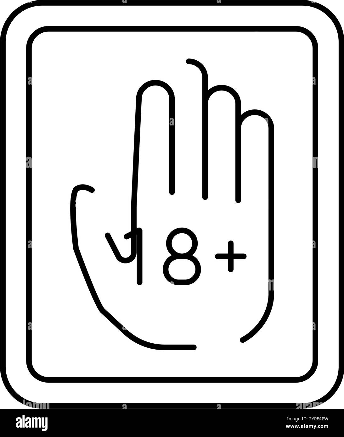 age prevent product label caution line icon vector illustration Stock ...