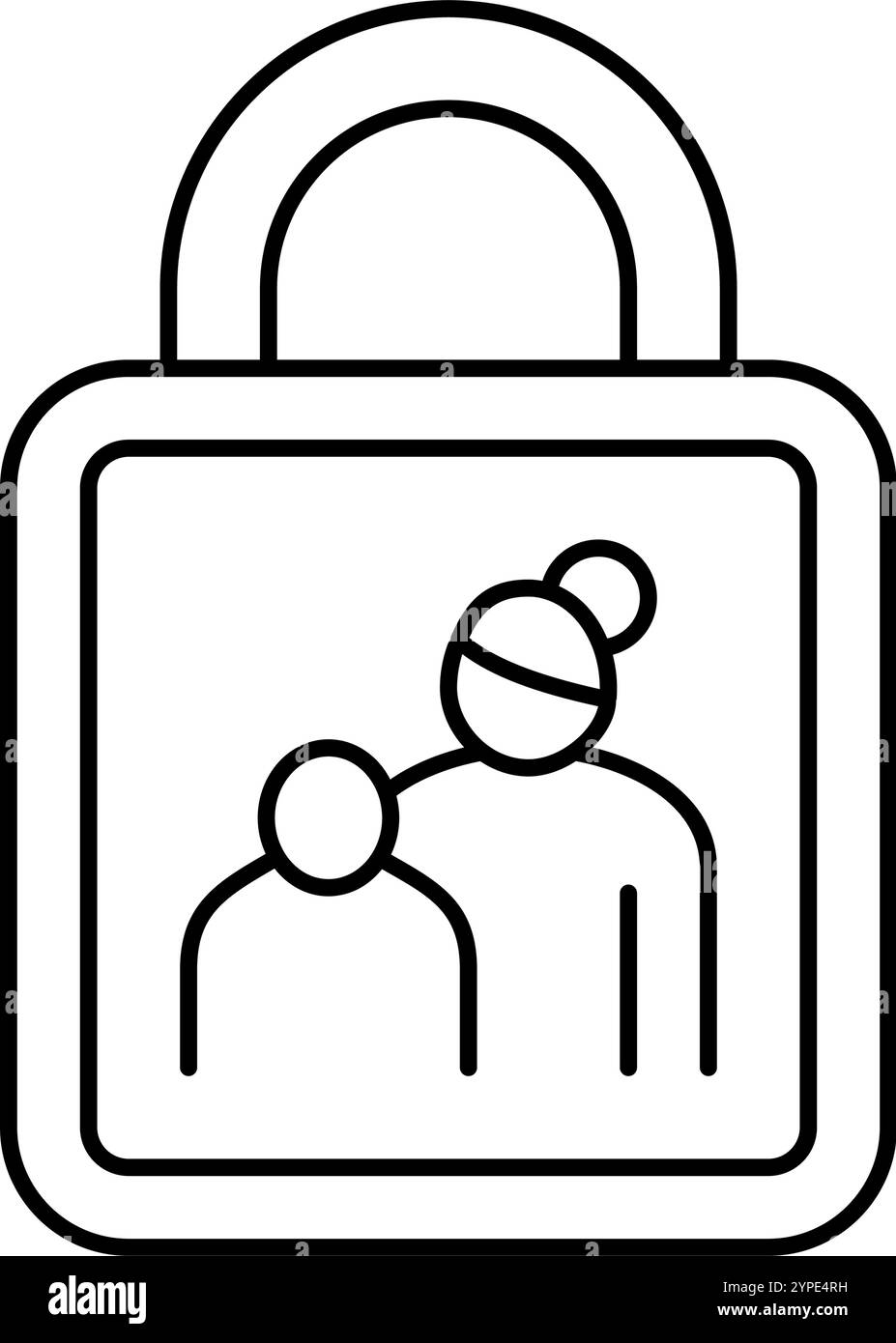 child proof product label caution line icon vector illustration Stock ...