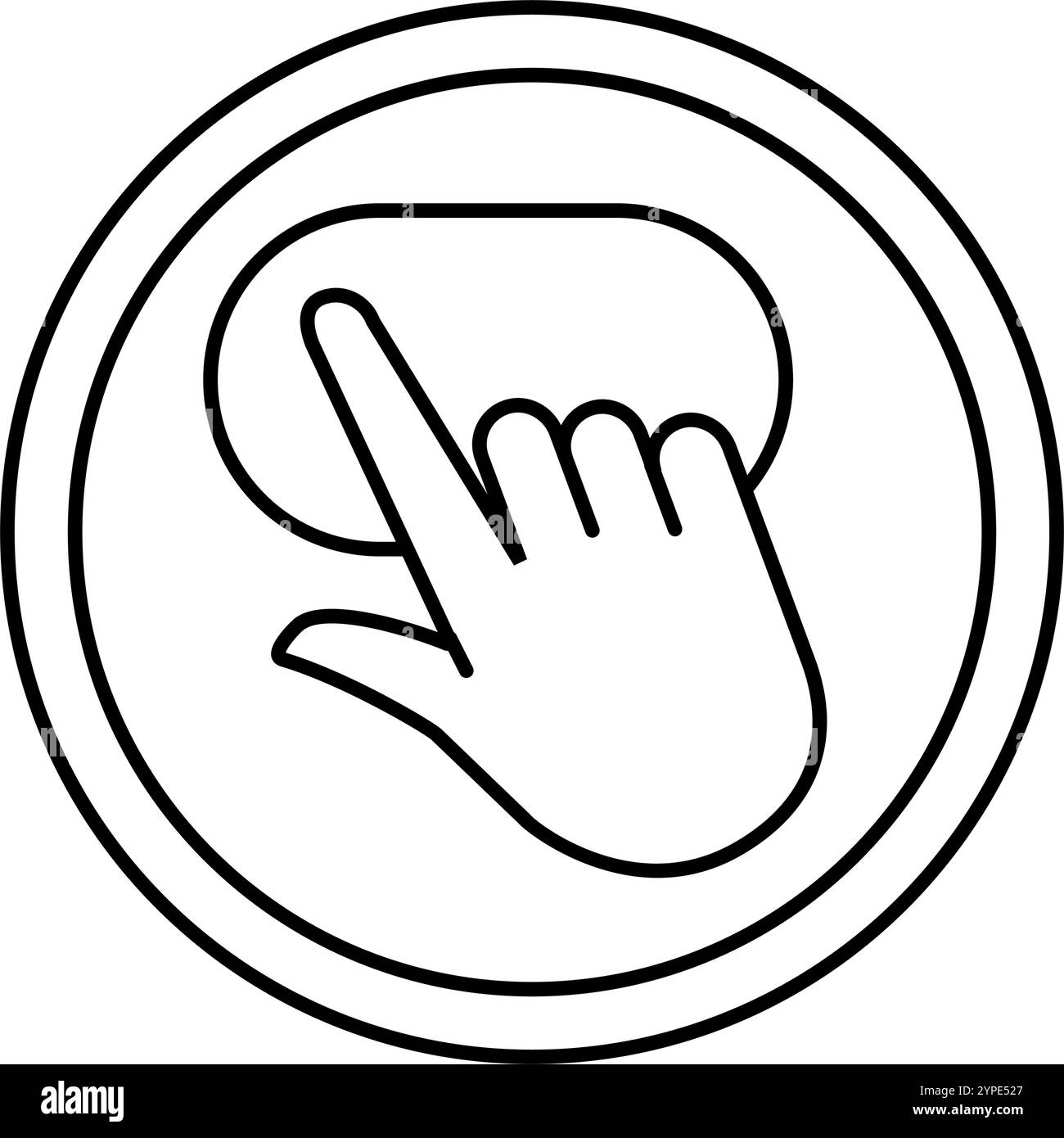 click and go app label product caution line icon vector illustration ...