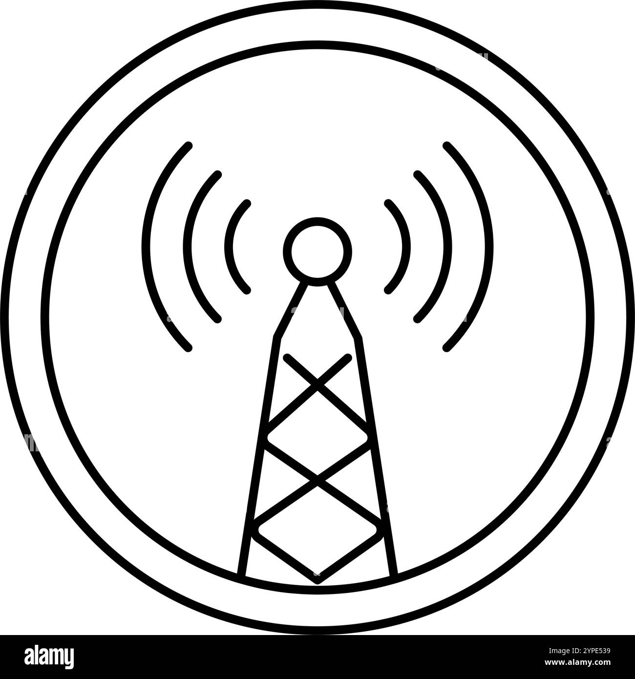 electromagnetic interference label line icon vector illustration Stock ...