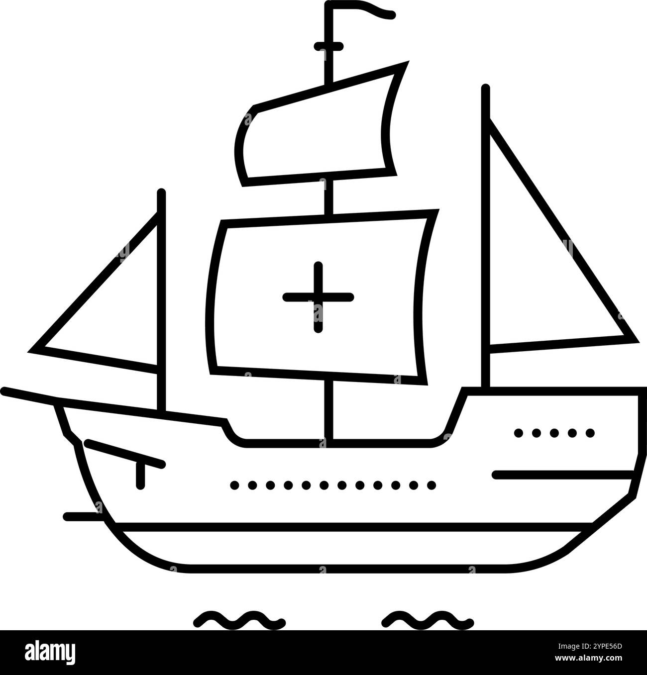 columbus day usa holiday line icon vector illustration Stock Vector ...