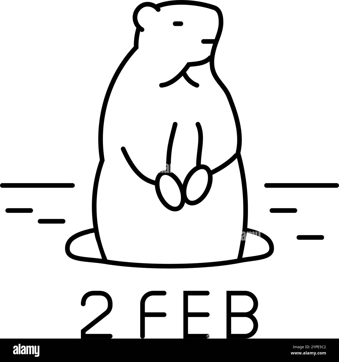 groundhog day usa holiday line icon vector illustration Stock Vector ...