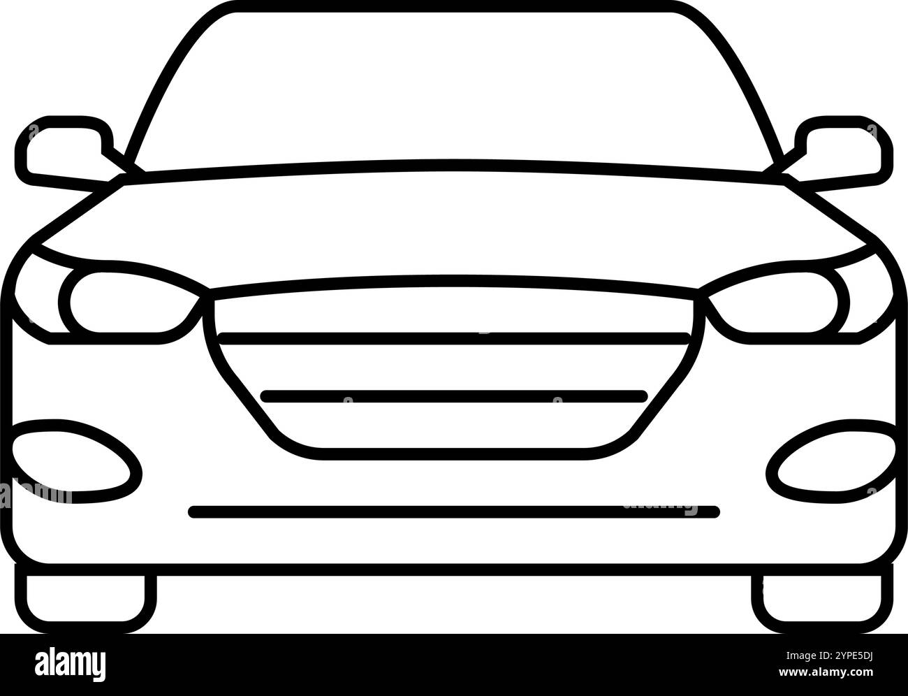 front car vehicle line icon vector illustration Stock Vector Image ...