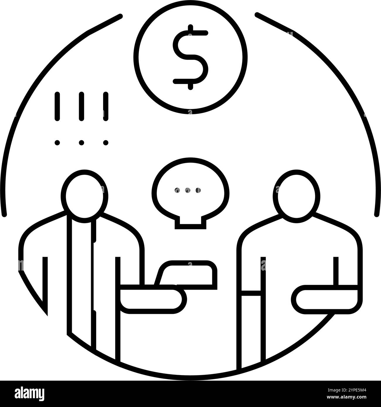 extortion money business cash line icon vector illustration Stock ...