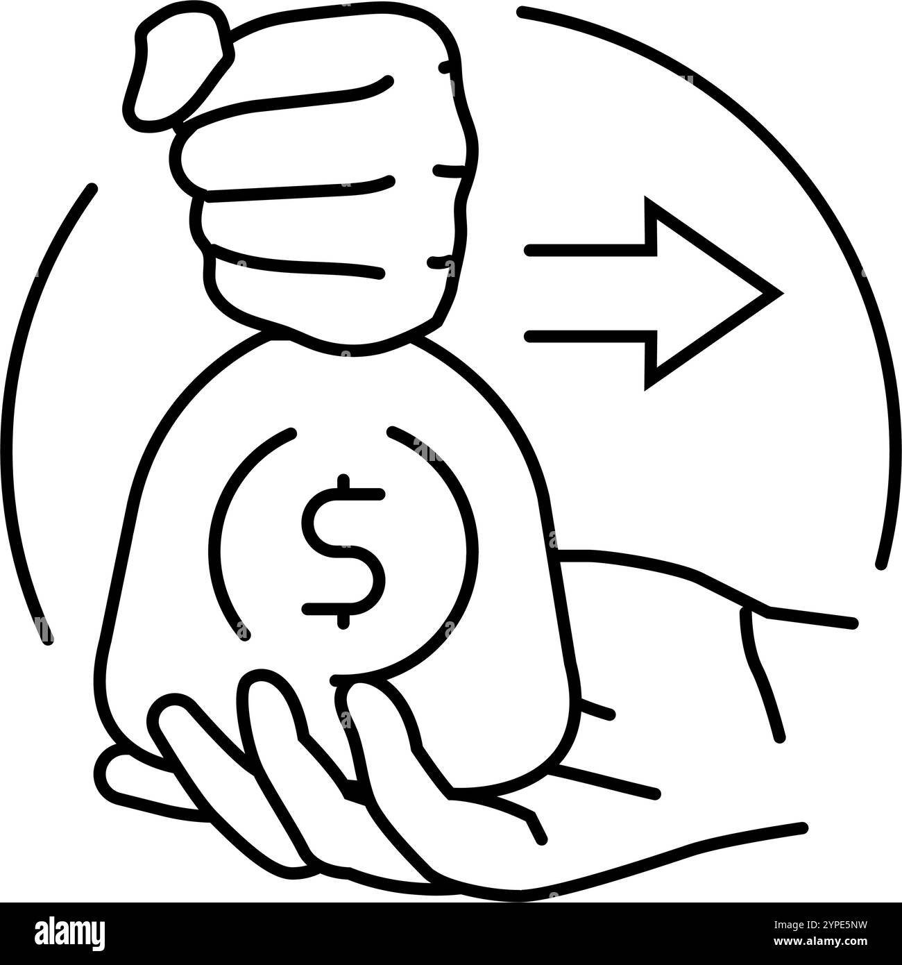 kickback money business cash line icon vector illustration Stock Vector ...