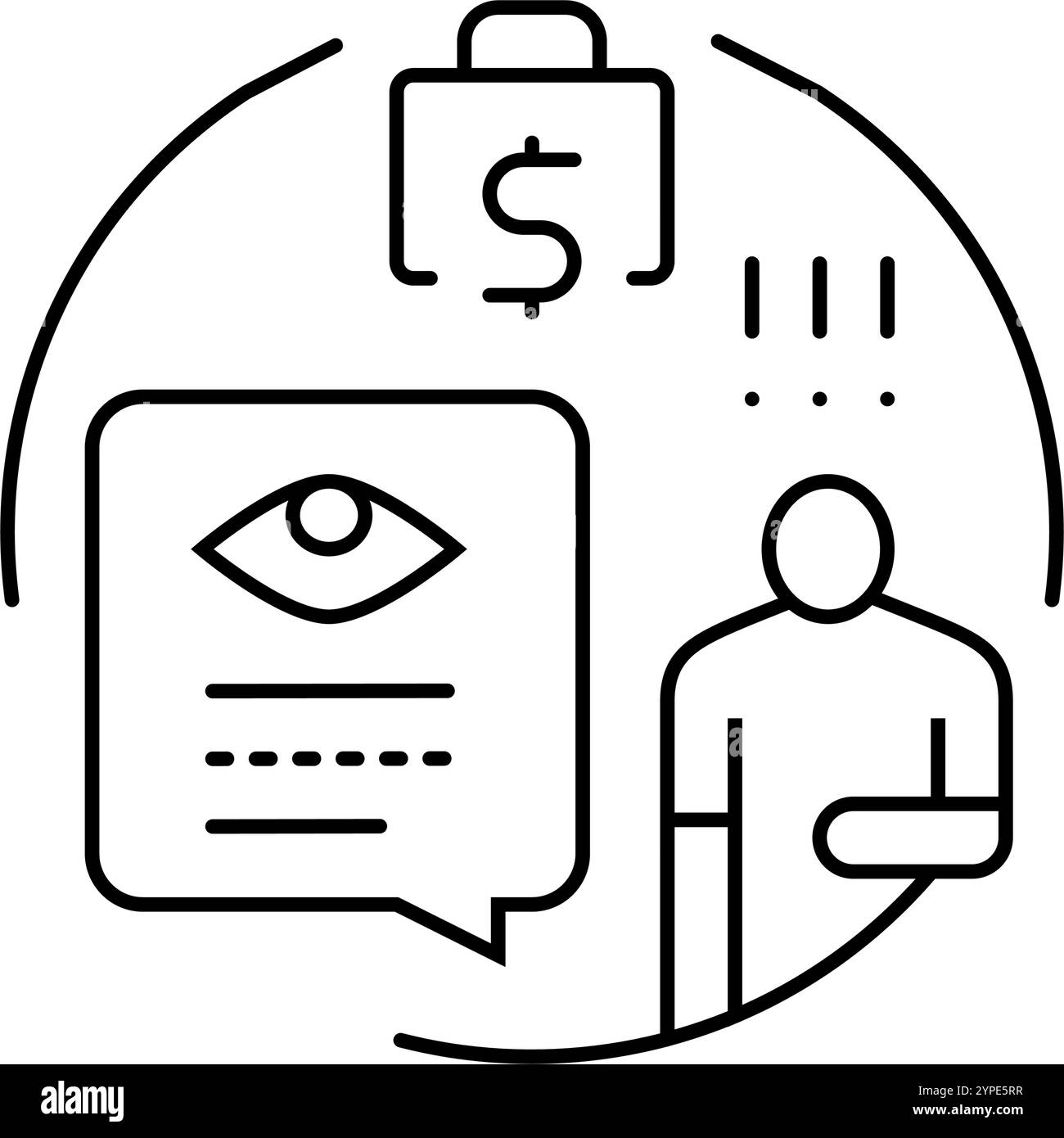 whistleblower money business cash line icon vector illustration Stock ...