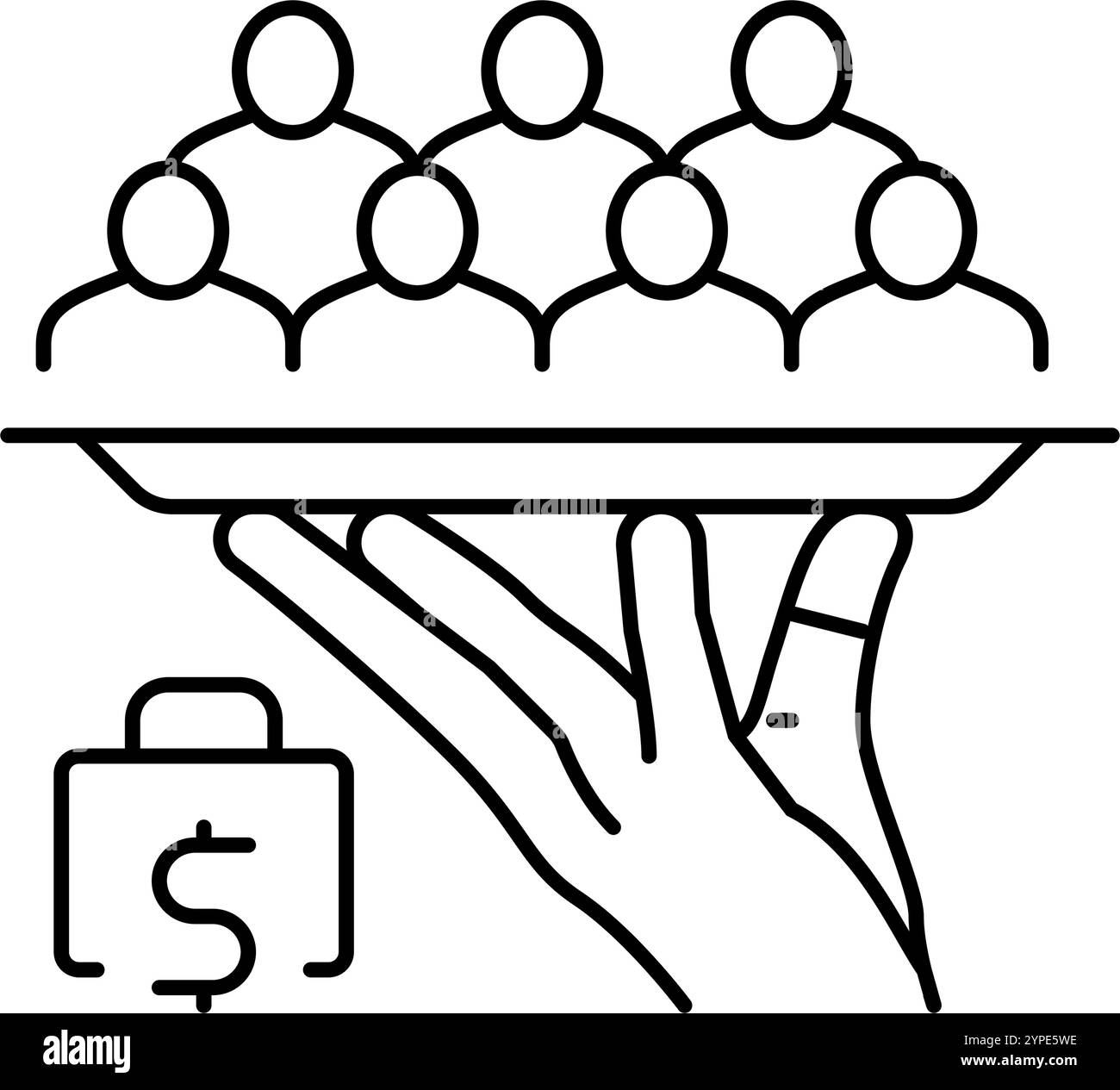 illicit enrichment money business cash line icon vector illustration ...