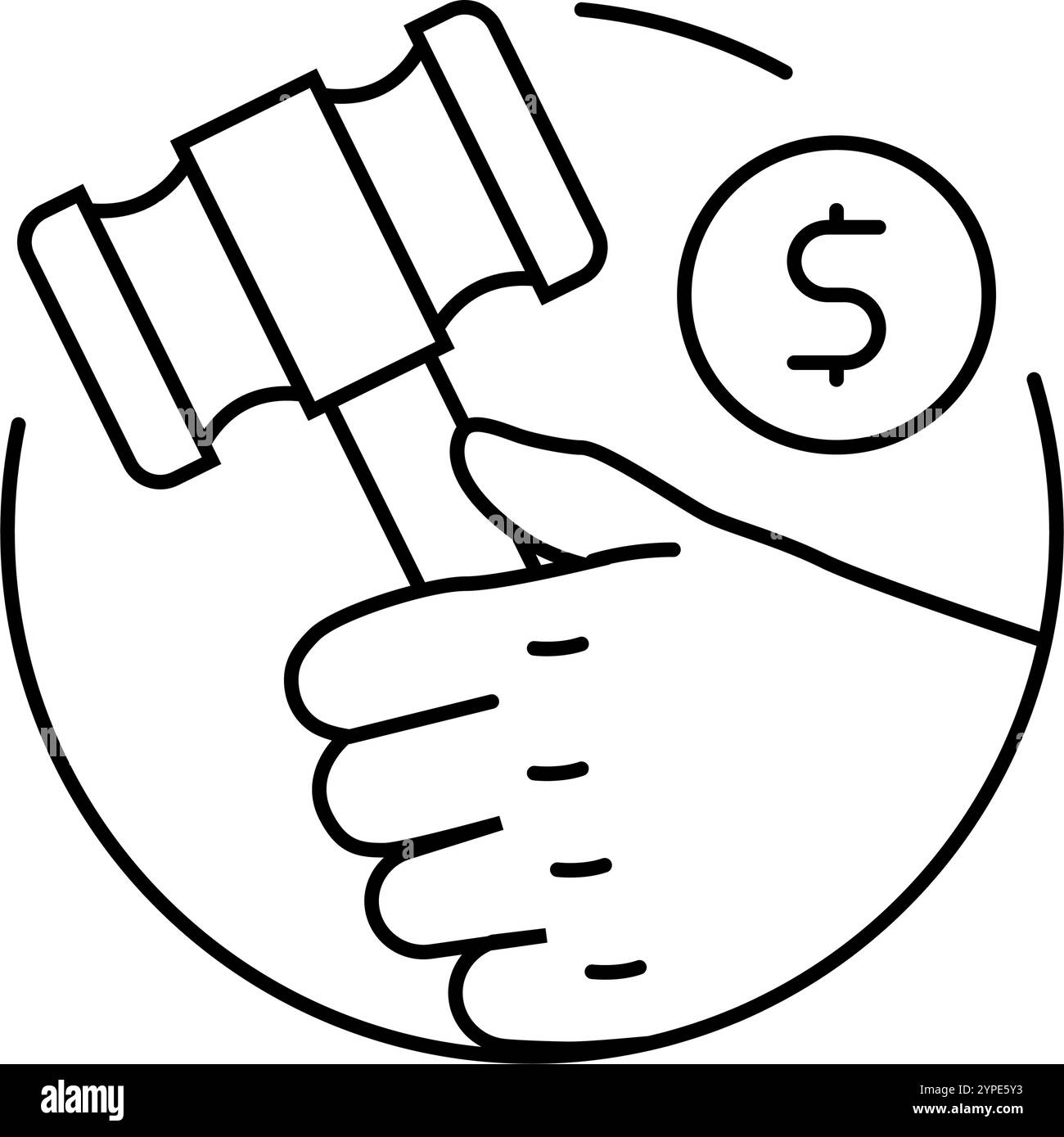 bid rigging money business cash line icon vector illustration Stock ...