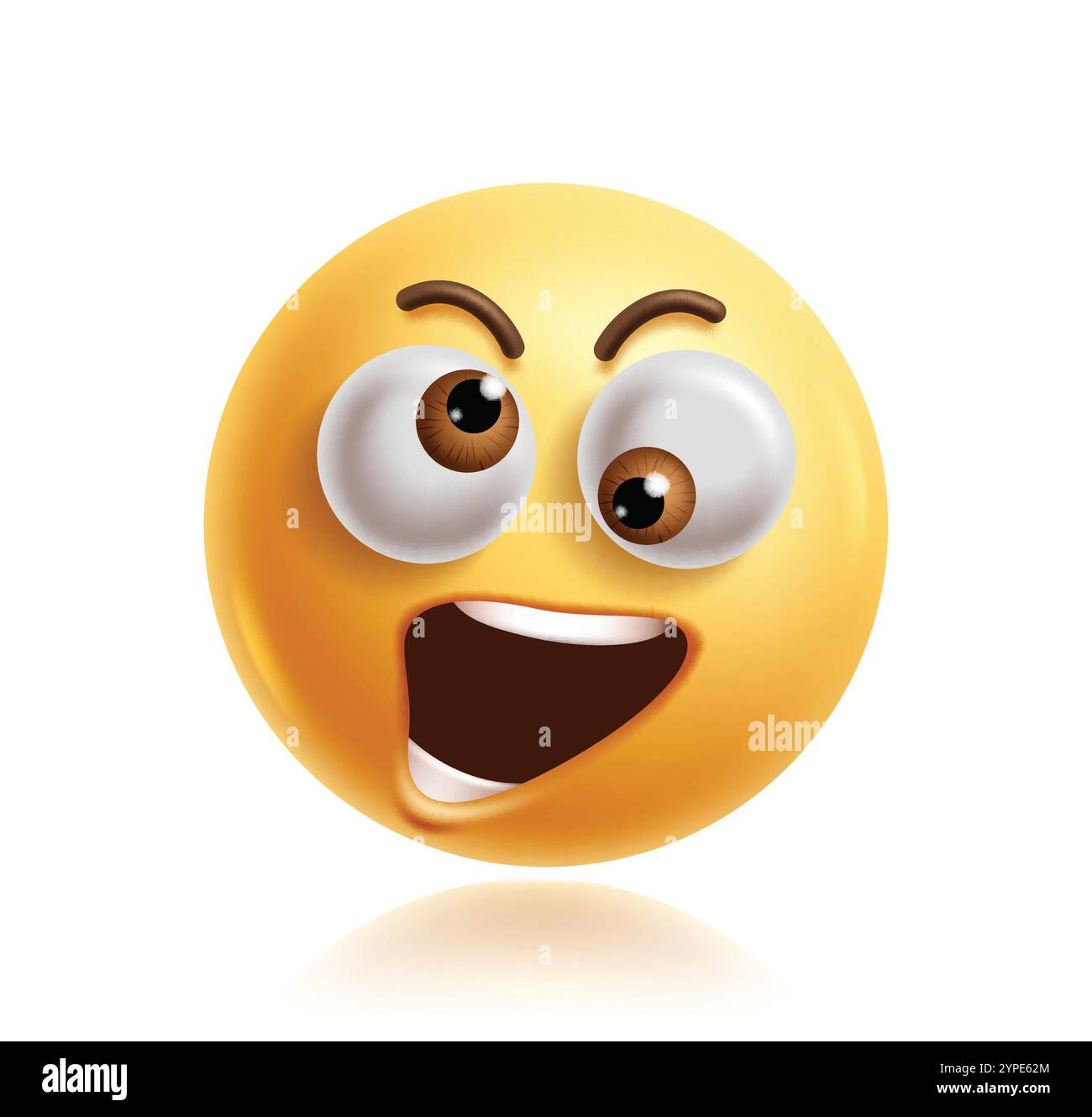 Crazy emoji clipart 3d character. Emoji face in goofy, silly, naughty, joking, fun, happy and ...