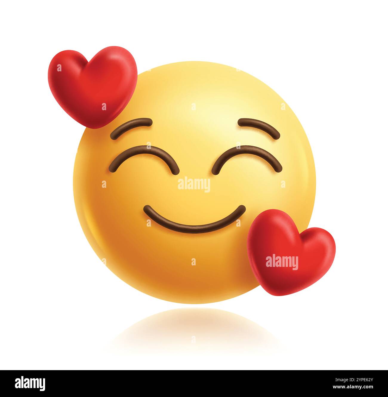 In love emoji 3d clipart character. Emoji cute character in happy ...