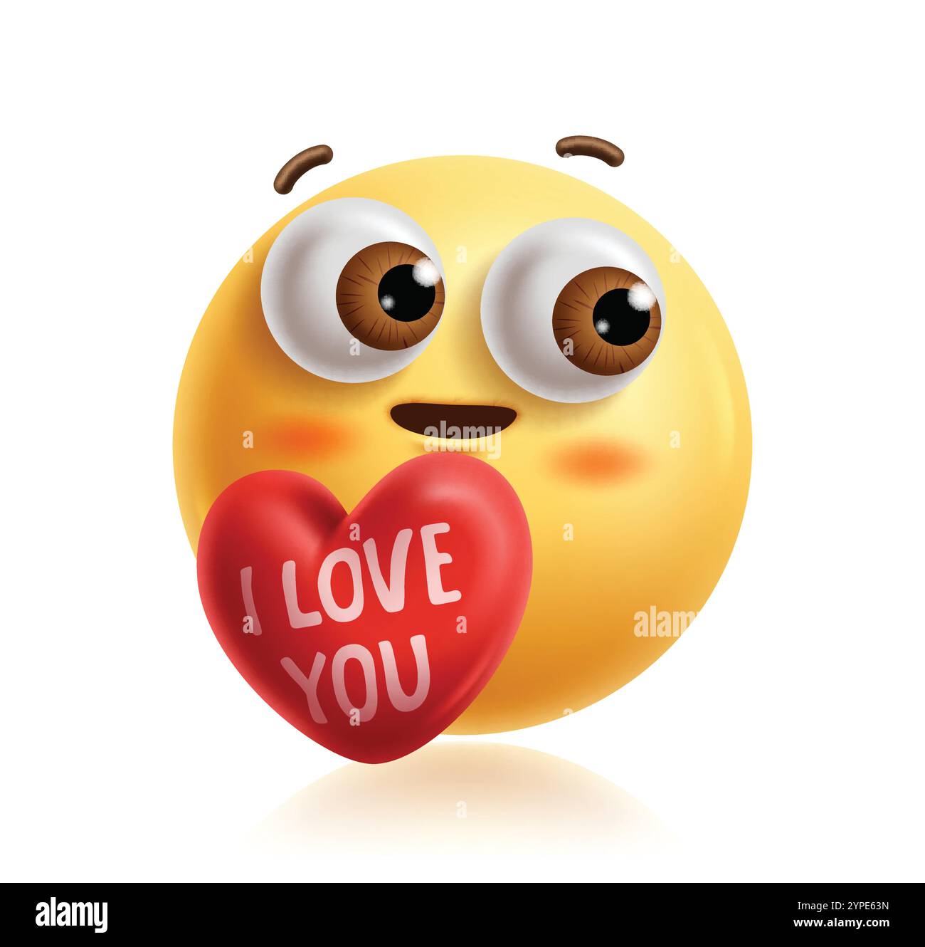 Love you emoji 3d clipart character. Emoji face character with i love ...