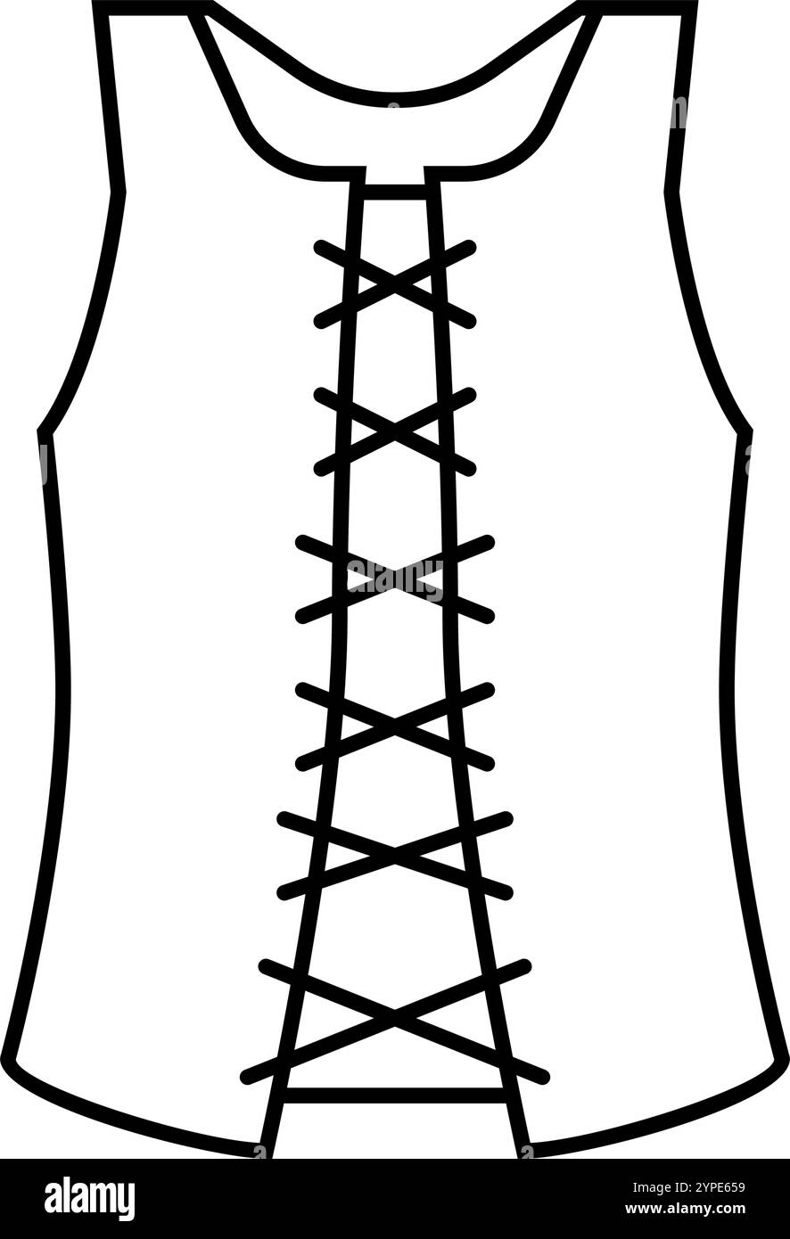 lace up top diy fashion handmade line icon vector illustration Stock ...