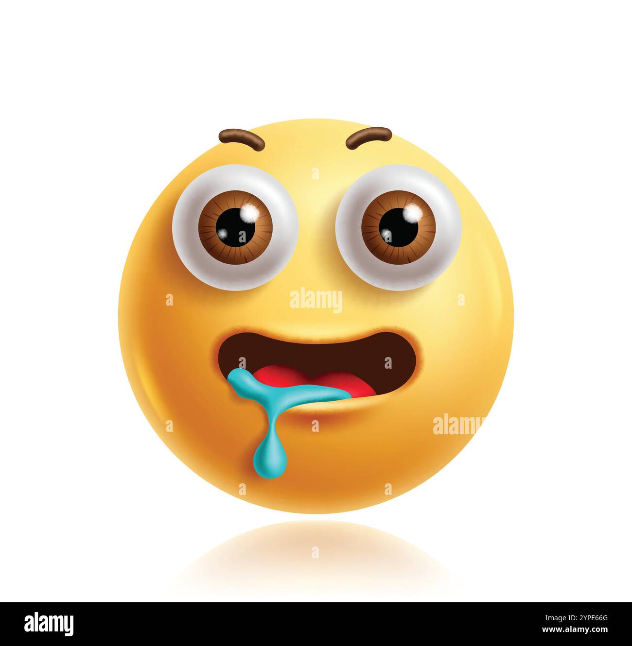 Drooling emoji clipart 3d character. Emoji face character in hungry ...
