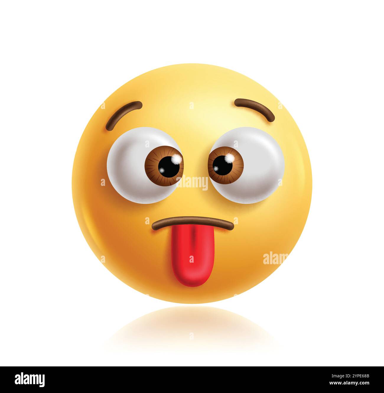 Naughty emoji clipart 3d character. Emoji yellow character in happy, fun, goofy, crazy, humor ...