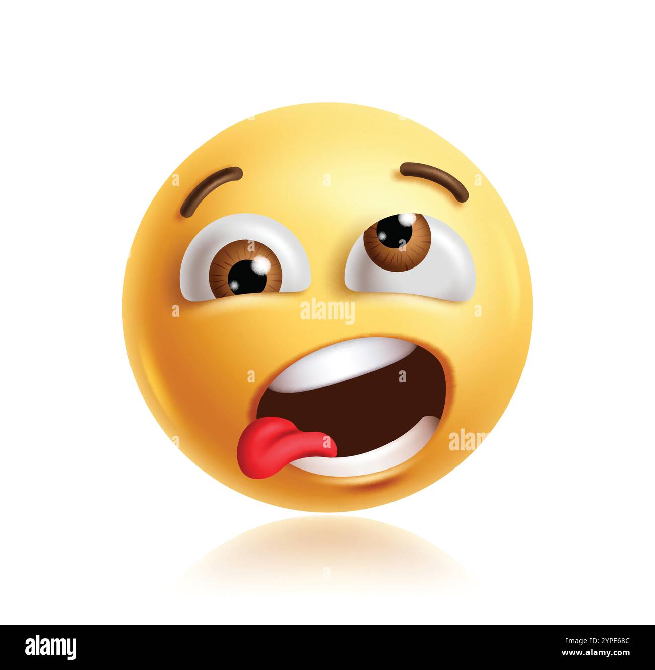 Goofy emoji clipart 3d character. Emoji face character in silly ...
