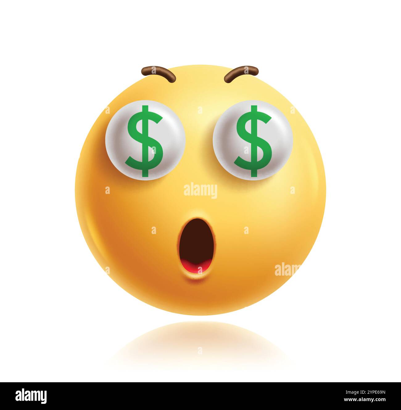 Money eyes emoji clipart 3d character. Emoji face character in rich ...