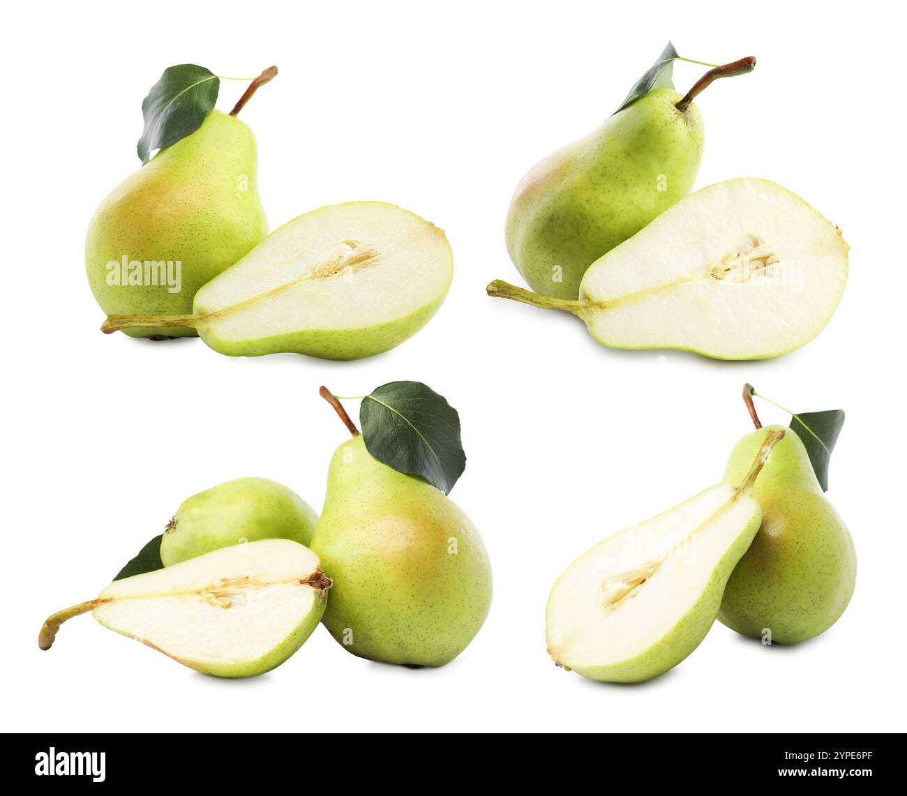 Fresh raw pears isolated on white, set Stock Photo - Alamy