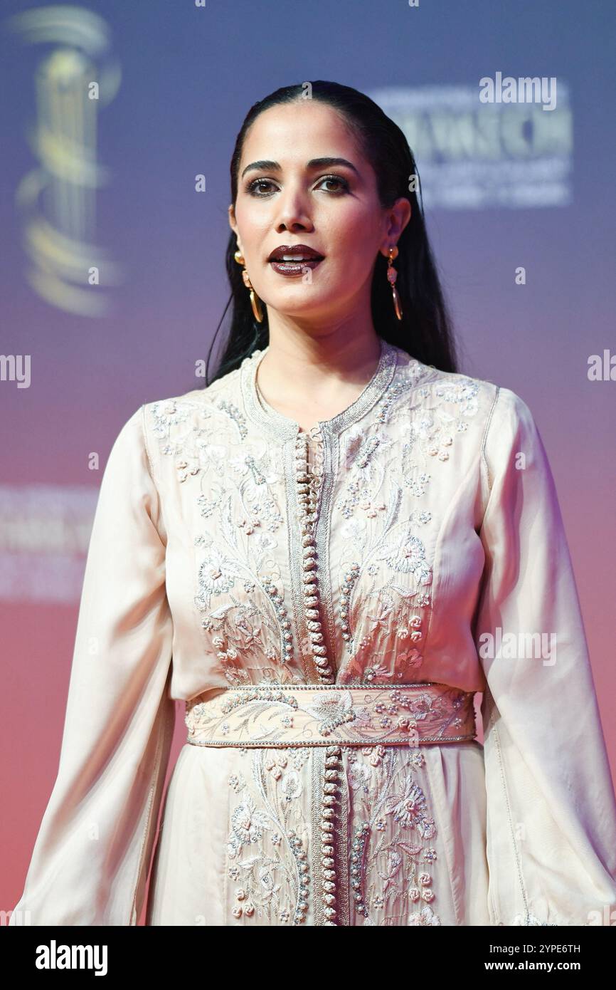 Marrakech, Morocco. 29th Nov, 2024. Nadia Kounda attending the Opening Ceremony red carpet ...