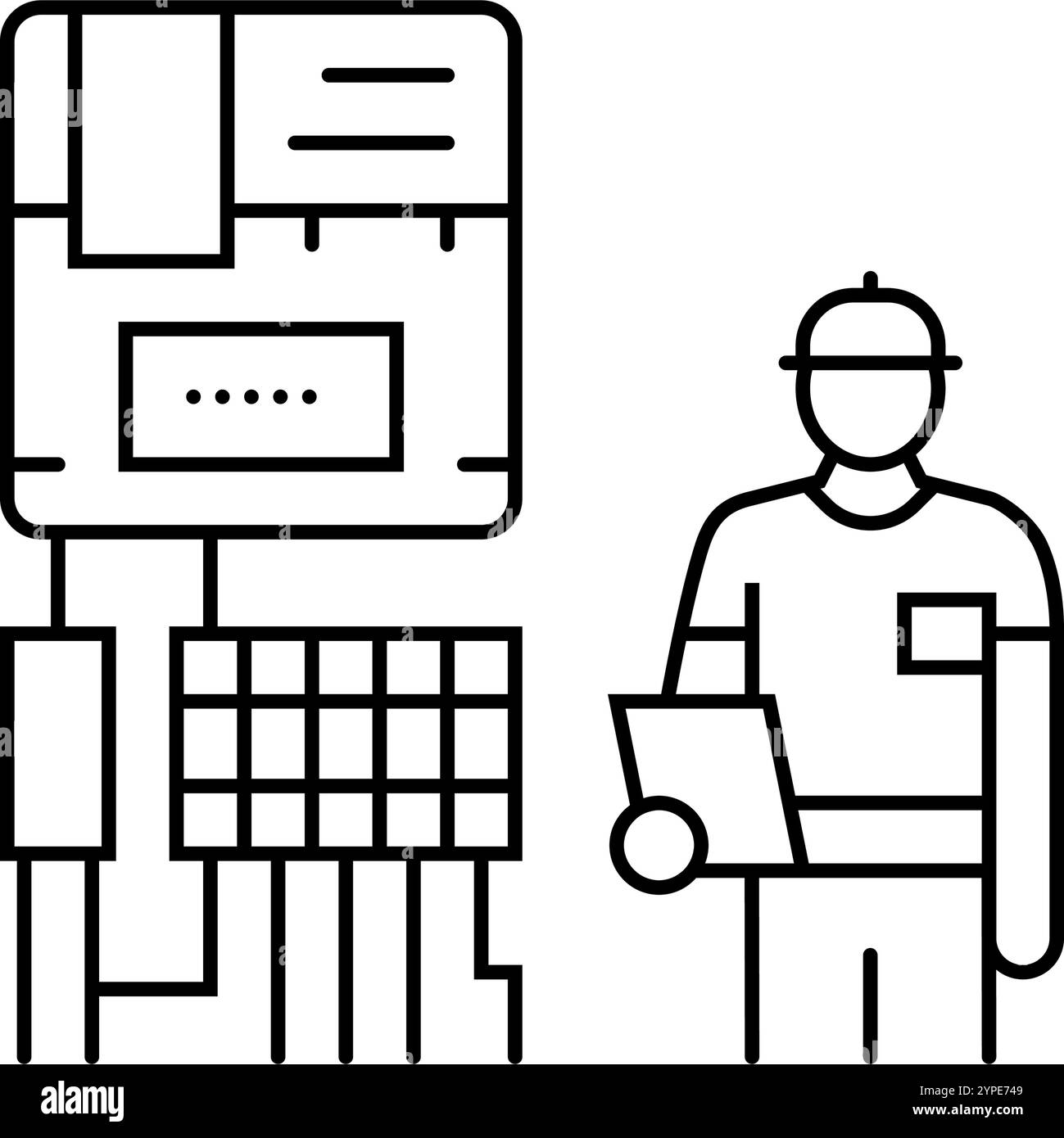 smart meter installation line icon vector illustration Stock Vector ...