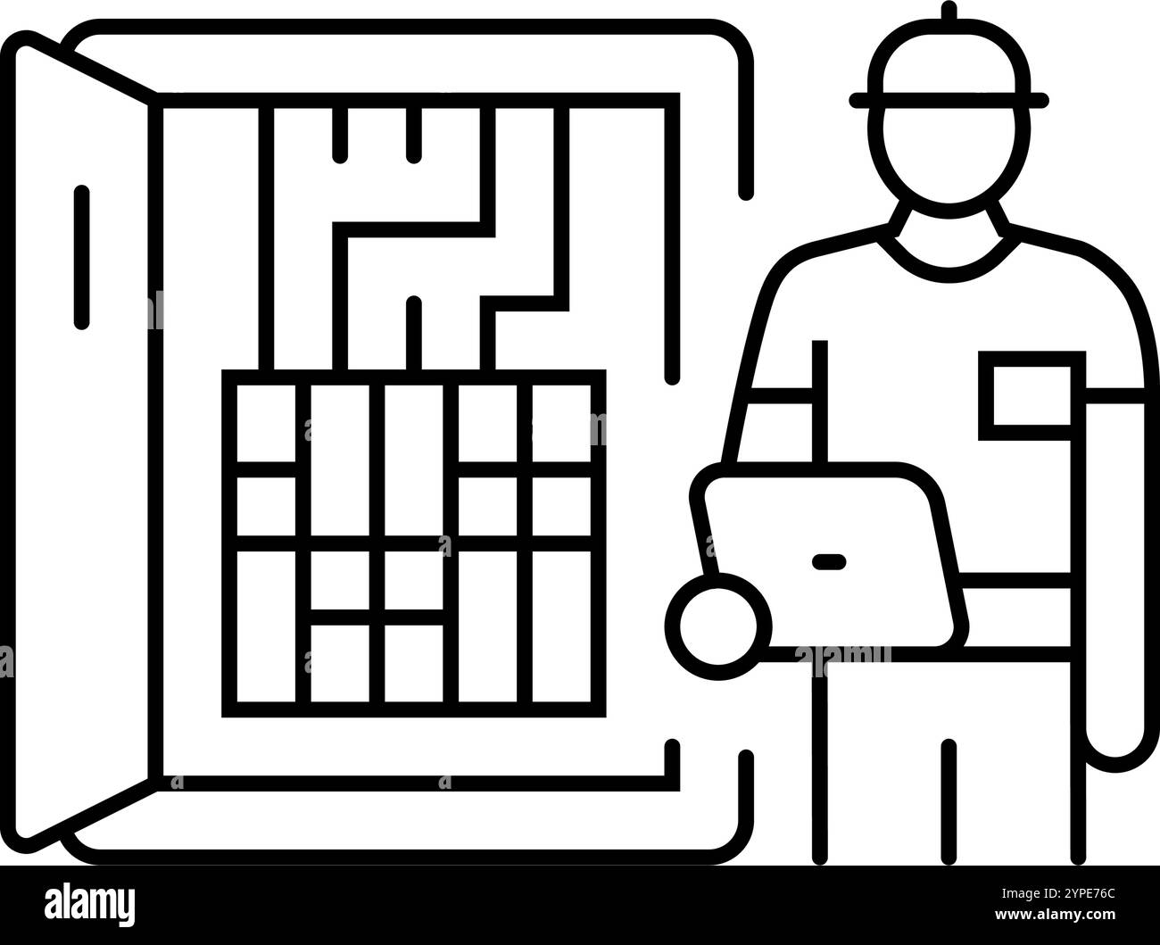data logging audit energy line icon vector illustration Stock Vector ...