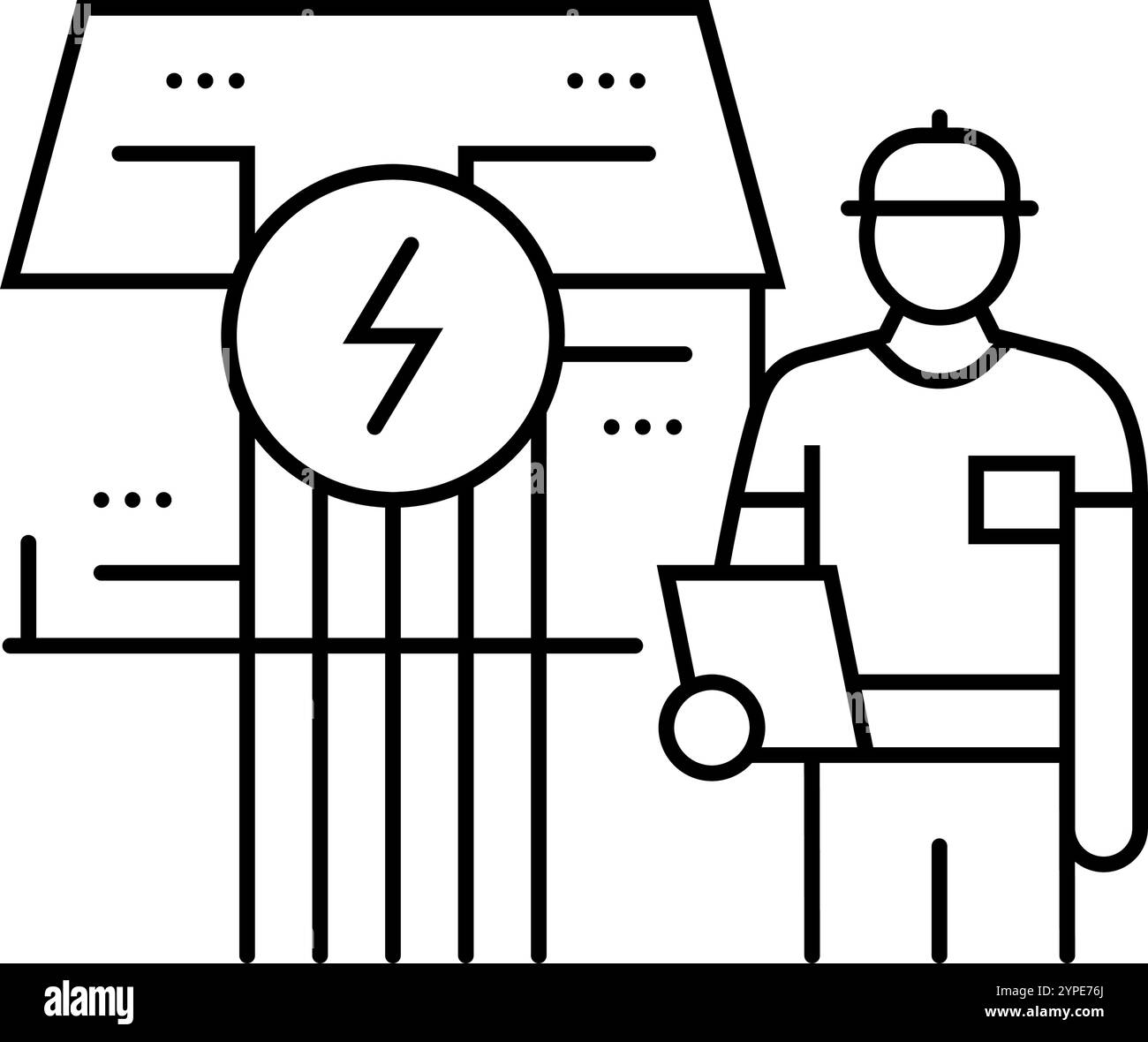 building envelope inspection line icon vector illustration Stock Vector ...
