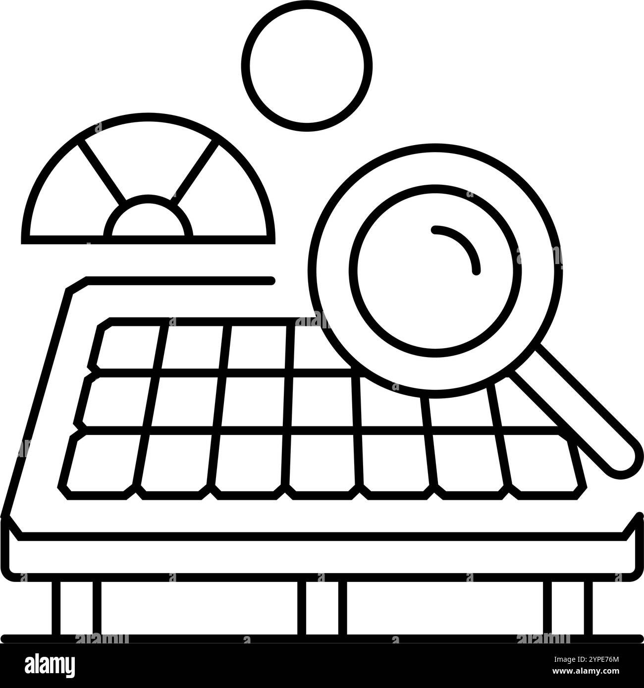 solar potential assessment line icon vector illustration Stock Vector ...