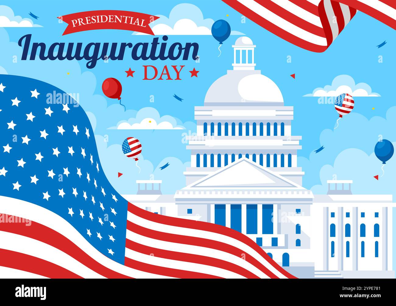 USA Presidential Inauguration Day Vector Illustration on January 20 ...