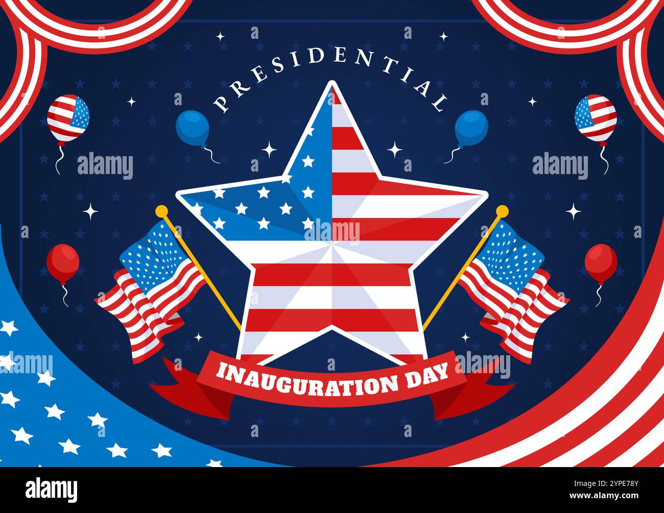 USA Presidential Inauguration Day Vector Illustration on January 20 ...