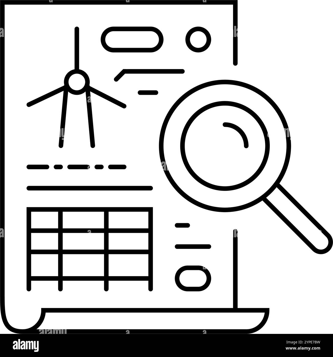 wind energy analysis audit line icon vector illustration Stock Vector ...