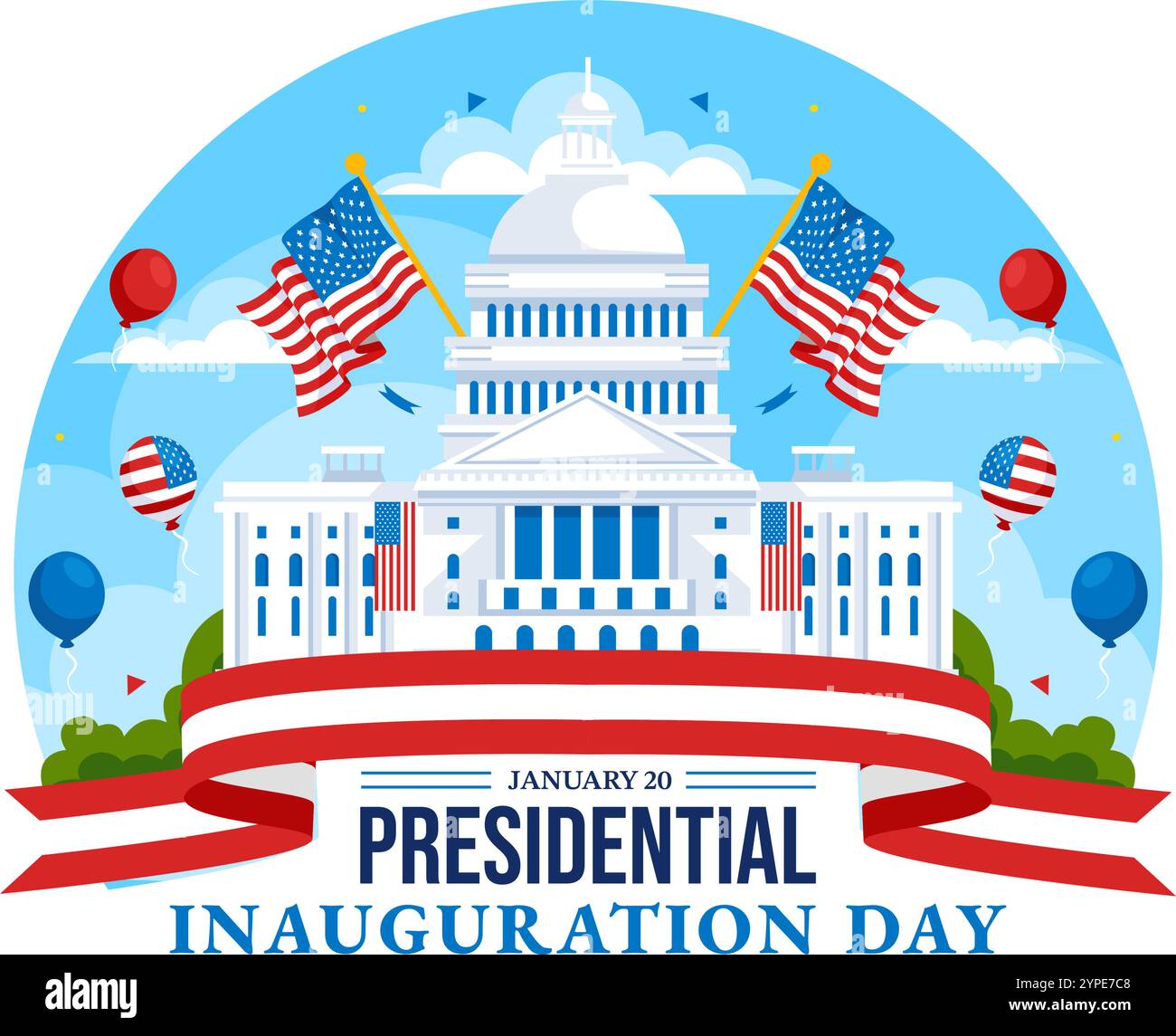 USA Presidential Inauguration Day Vector Illustration on January 20 ...