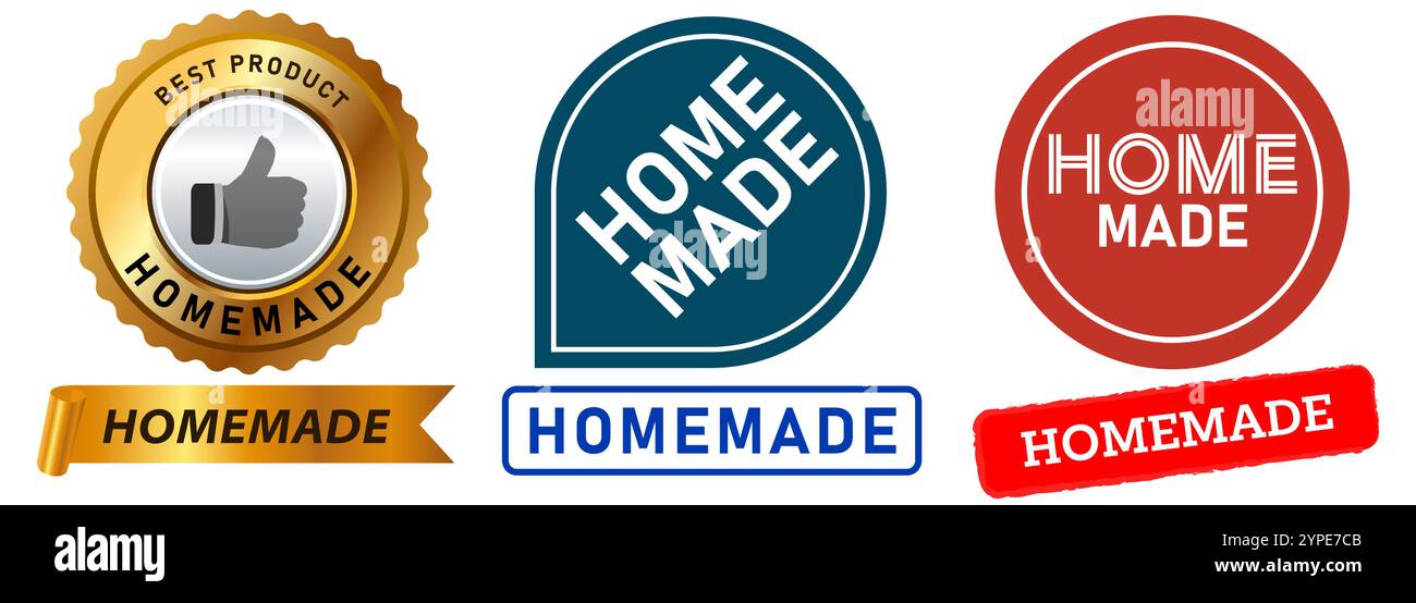 Homemade product manufactured made original hand-crafted stamp colorful ...