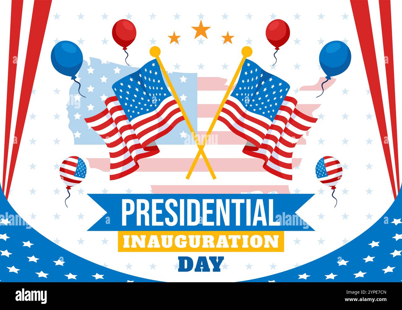 USA Presidential Inauguration Day Vector Illustration on January 20 ...