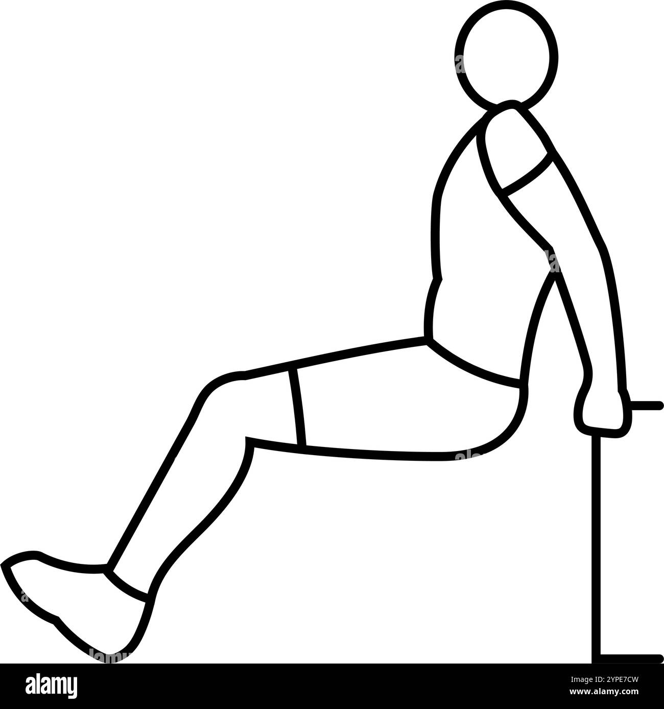 tricep dips arm fitness exercise line icon vector illustration Stock ...