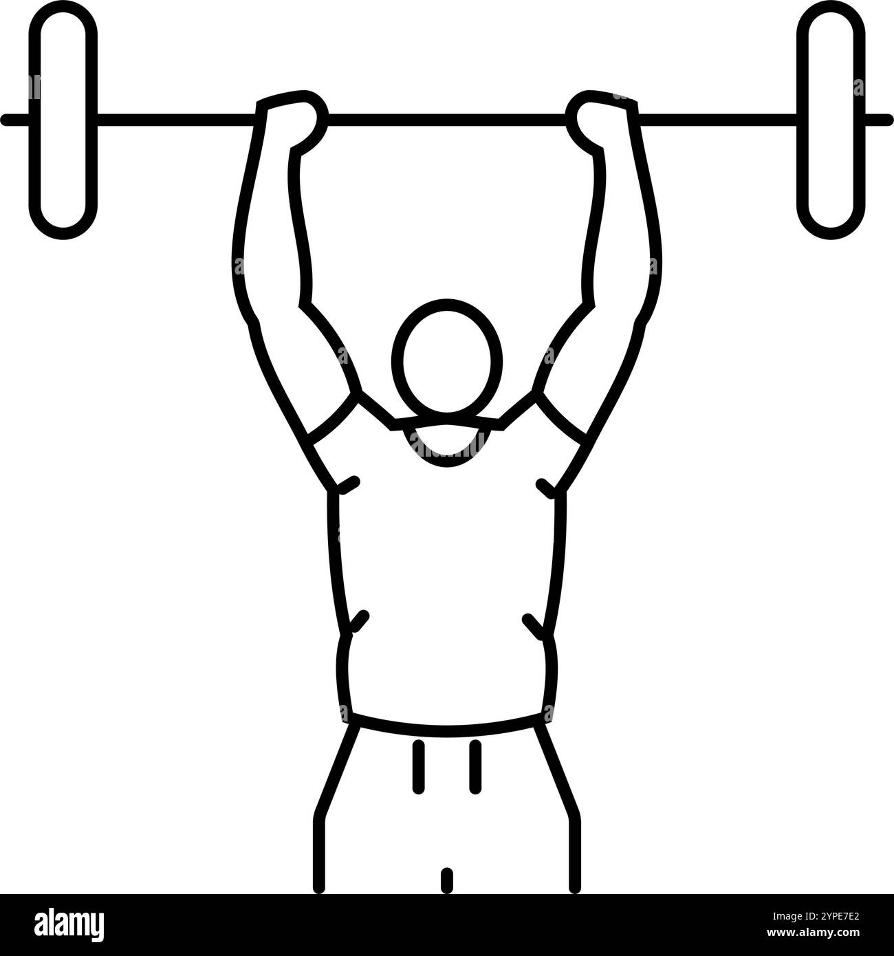 overhead press arm fitness exercise line icon vector illustration Stock ...