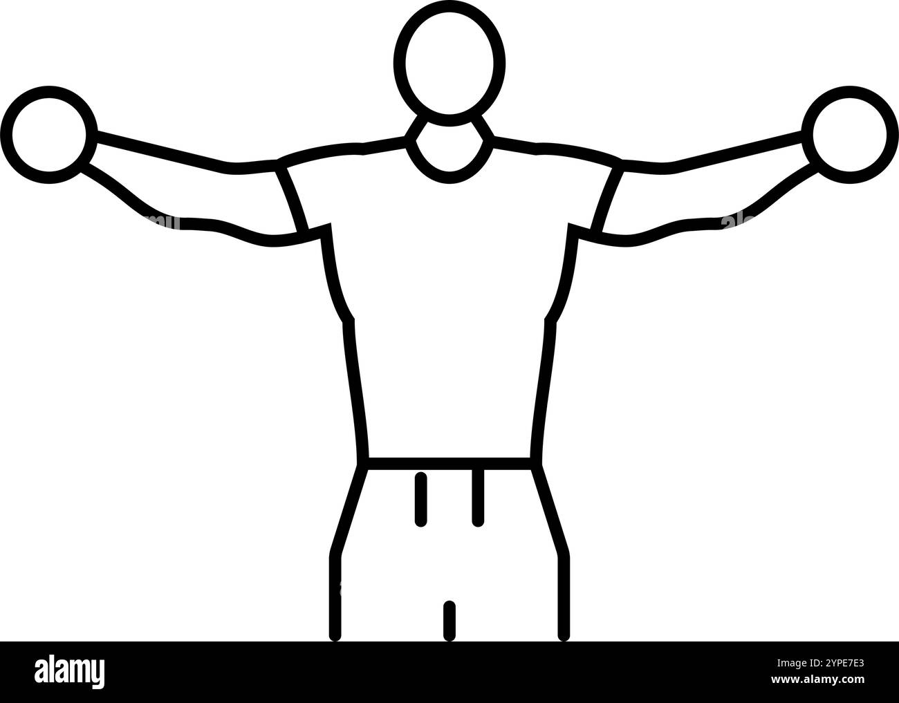 lateral raises arm fitness exercise line icon vector illustration Stock ...