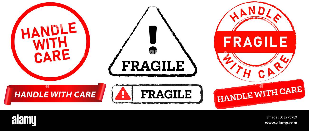 Handle with care caution fragile shipment protection caring be careful ...