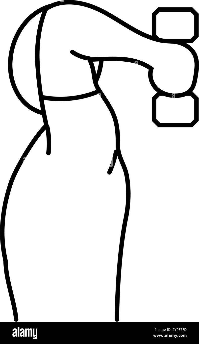 tricep extensions arm fitness exercise line icon vector illustration ...