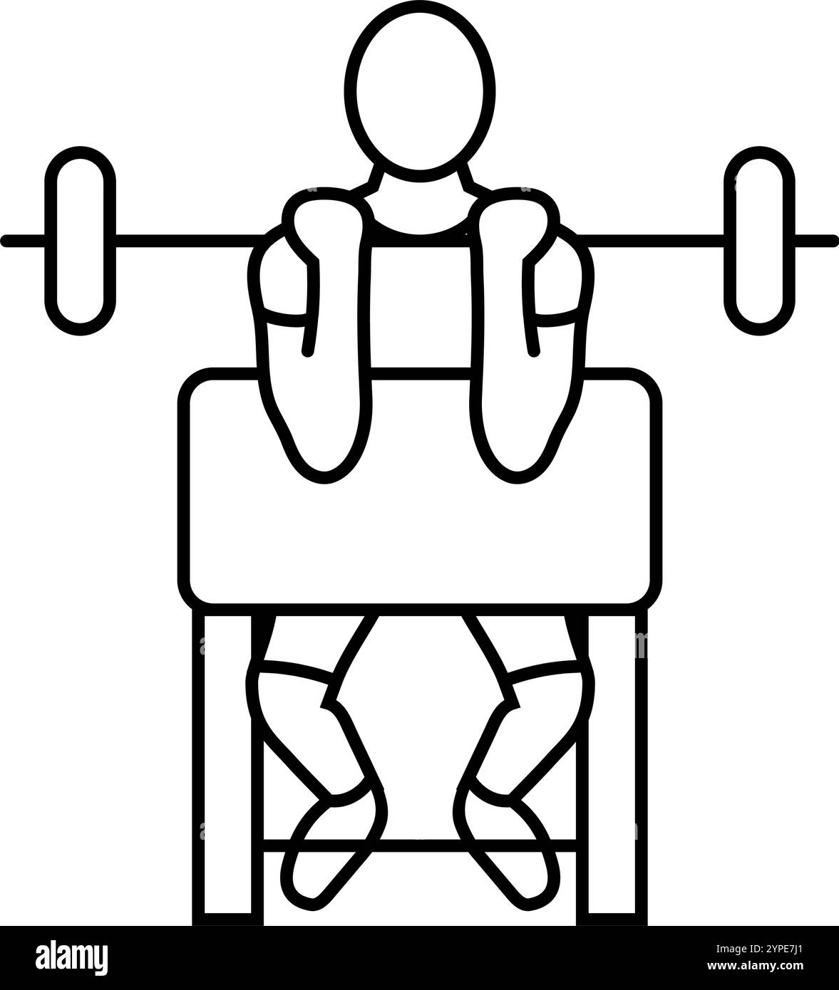 preacher curls arm fitness exercise line icon vector illustration Stock ...