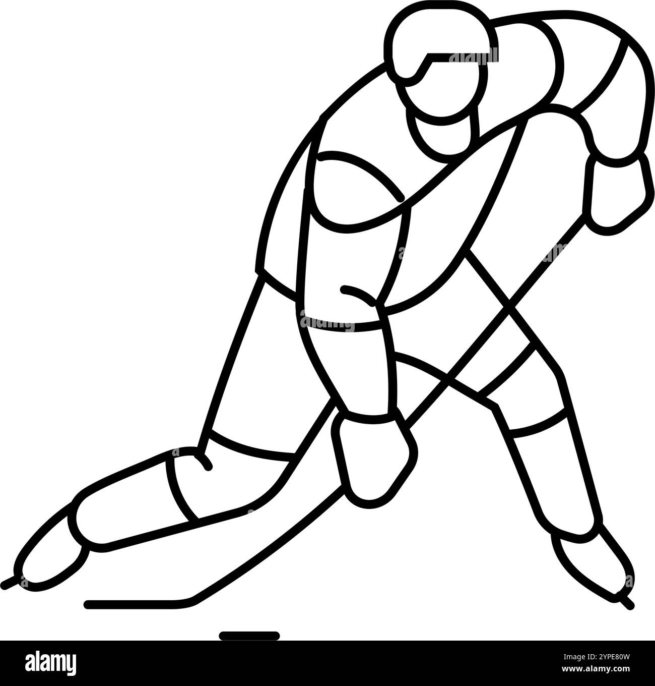 slap shot ice hockey sport game line icon vector illustration Stock ...