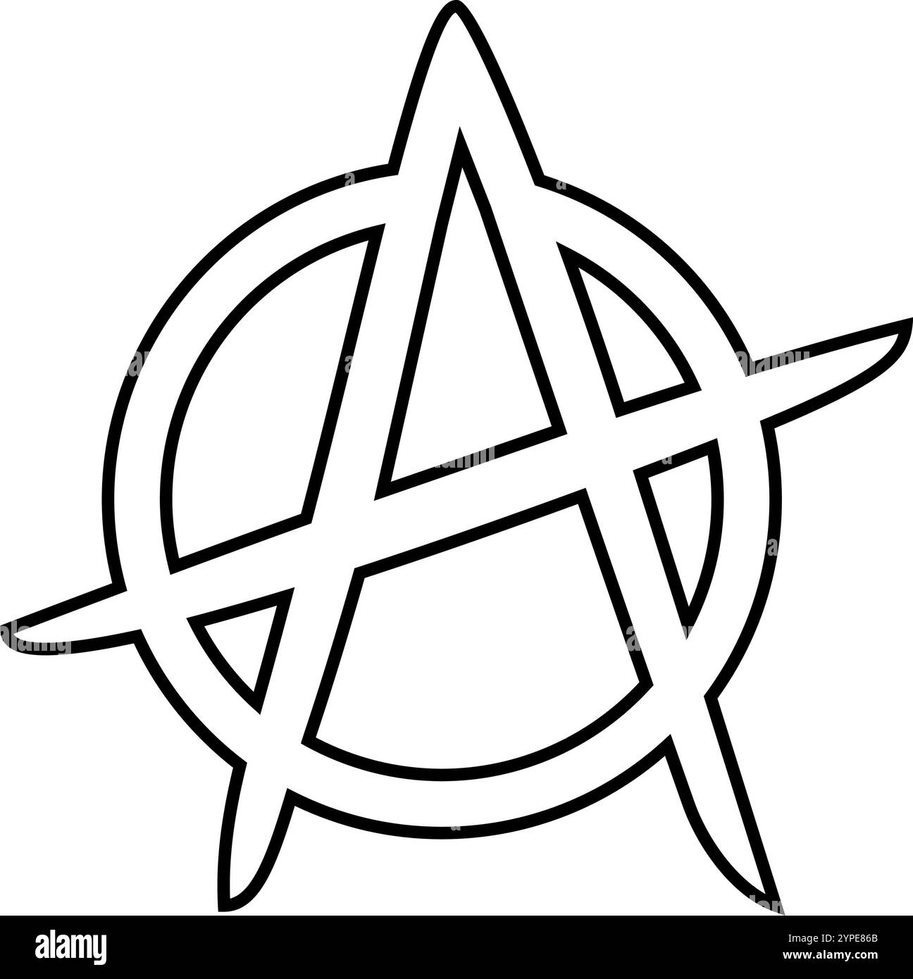 anarchy subculture style punk line icon vector illustration Stock ...