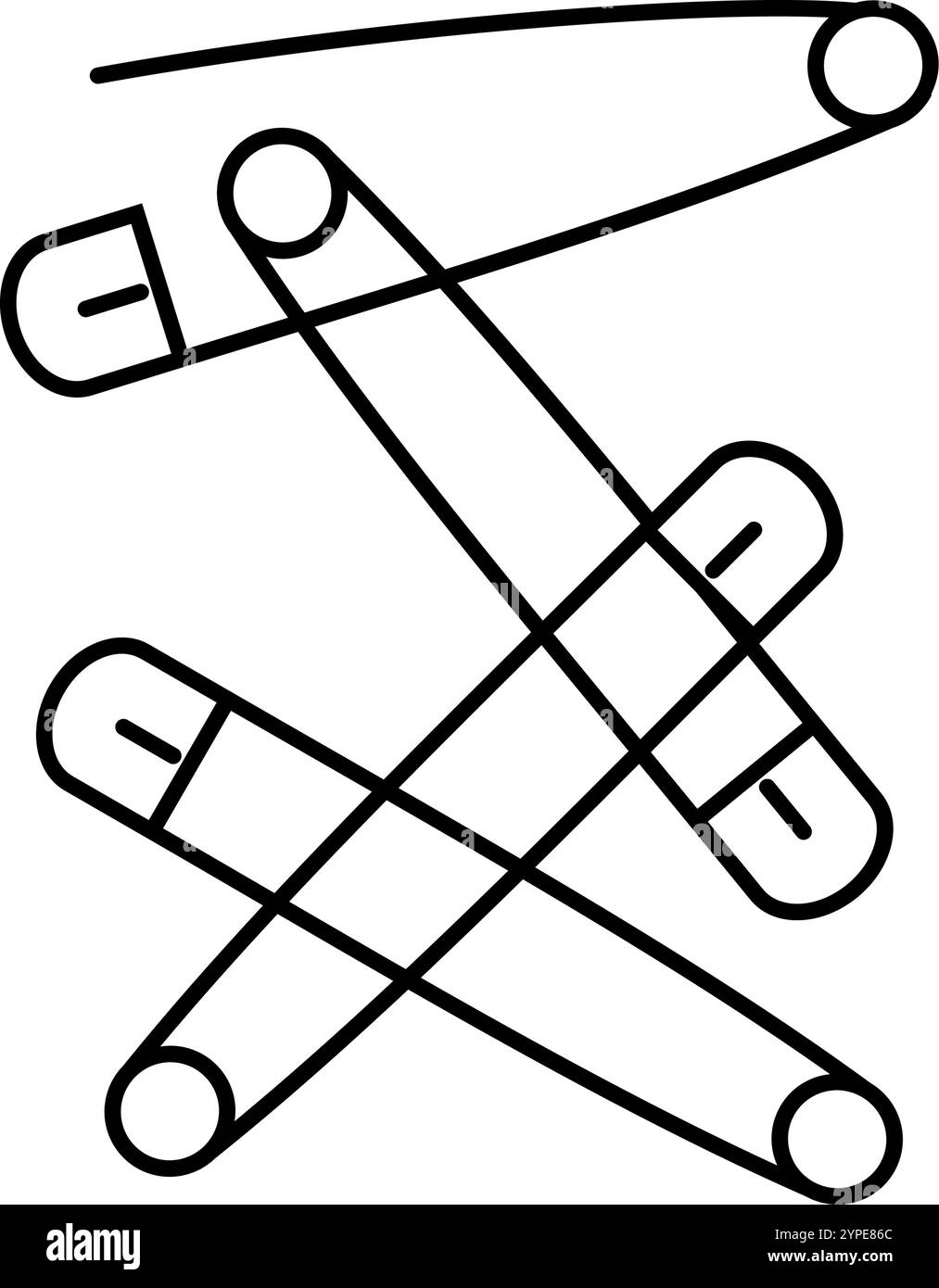 safety pins subculture style punk line icon vector illustration Stock ...