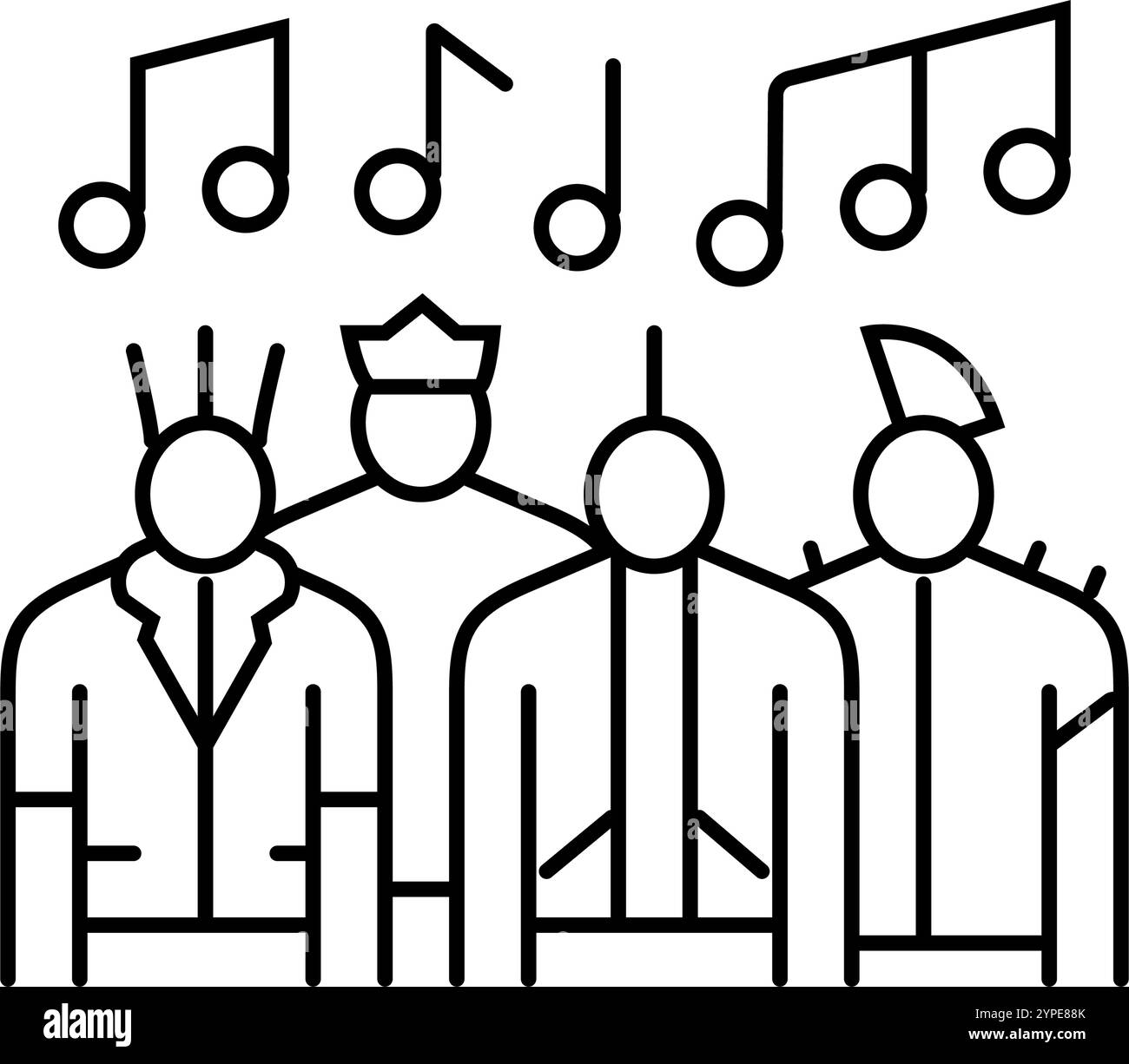 punk bands subculture style line icon vector illustration Stock Vector ...