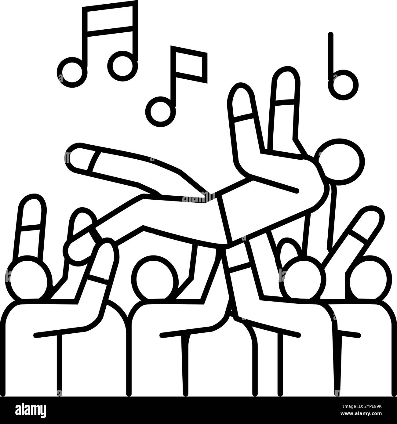 mosh pit subculture style punk line icon vector illustration Stock ...